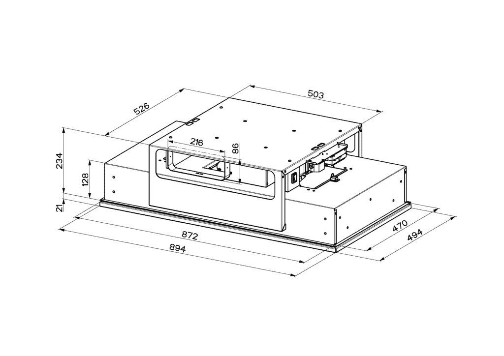 Faber Pantheon 90cm Stainless Steel Ceiling Cooker Hood